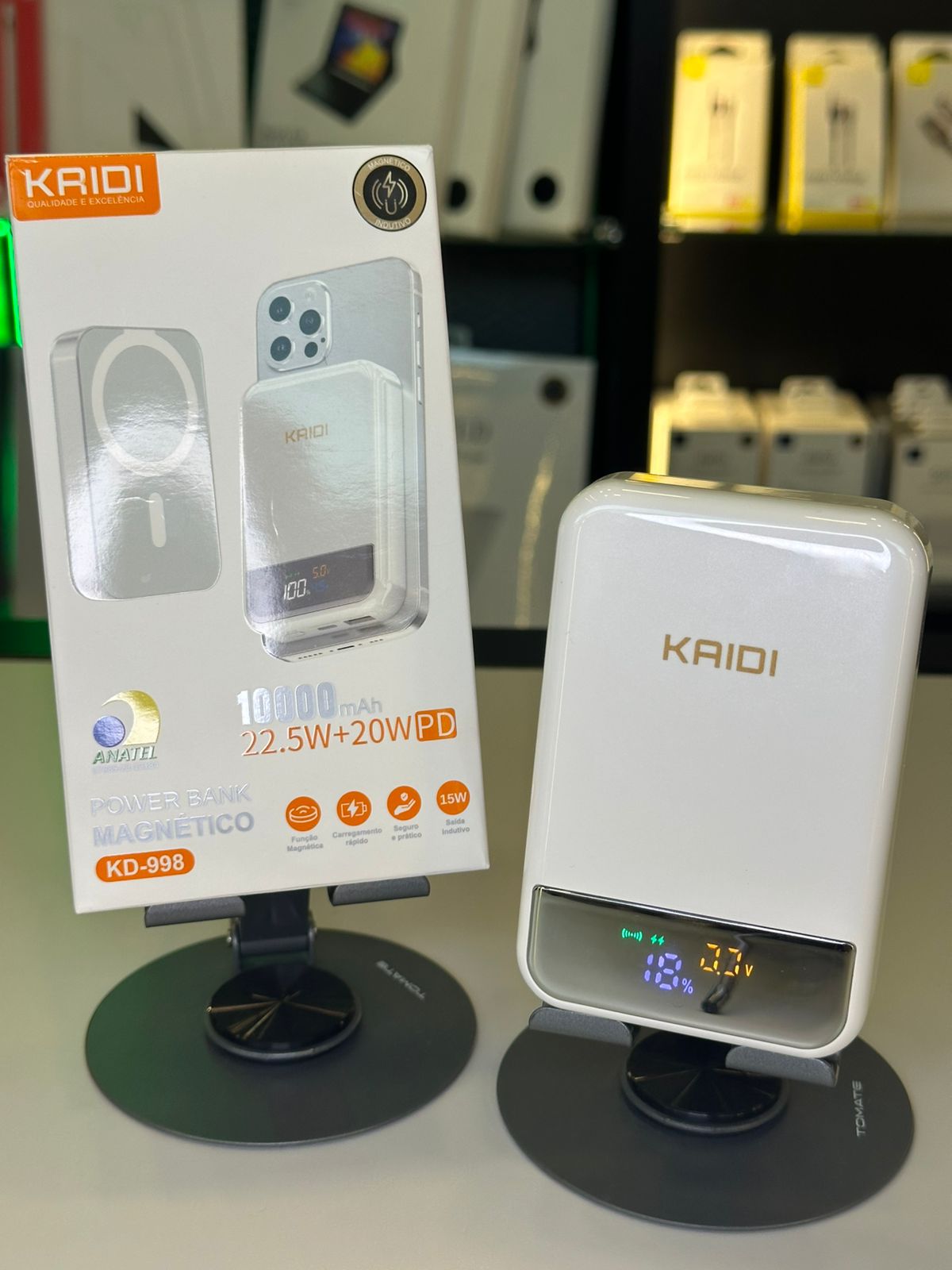 CARREGADOR PORTÁTIL COM INDUÇÃO KAIDI – 10.000mAh – Good Case